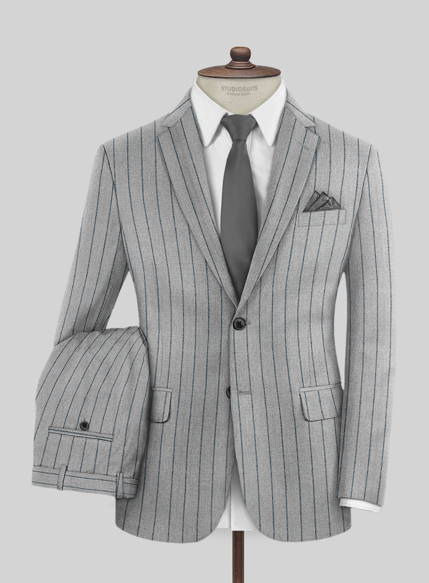 Italian Gray Stripe Cashmere Wool Suit – StudioSuits