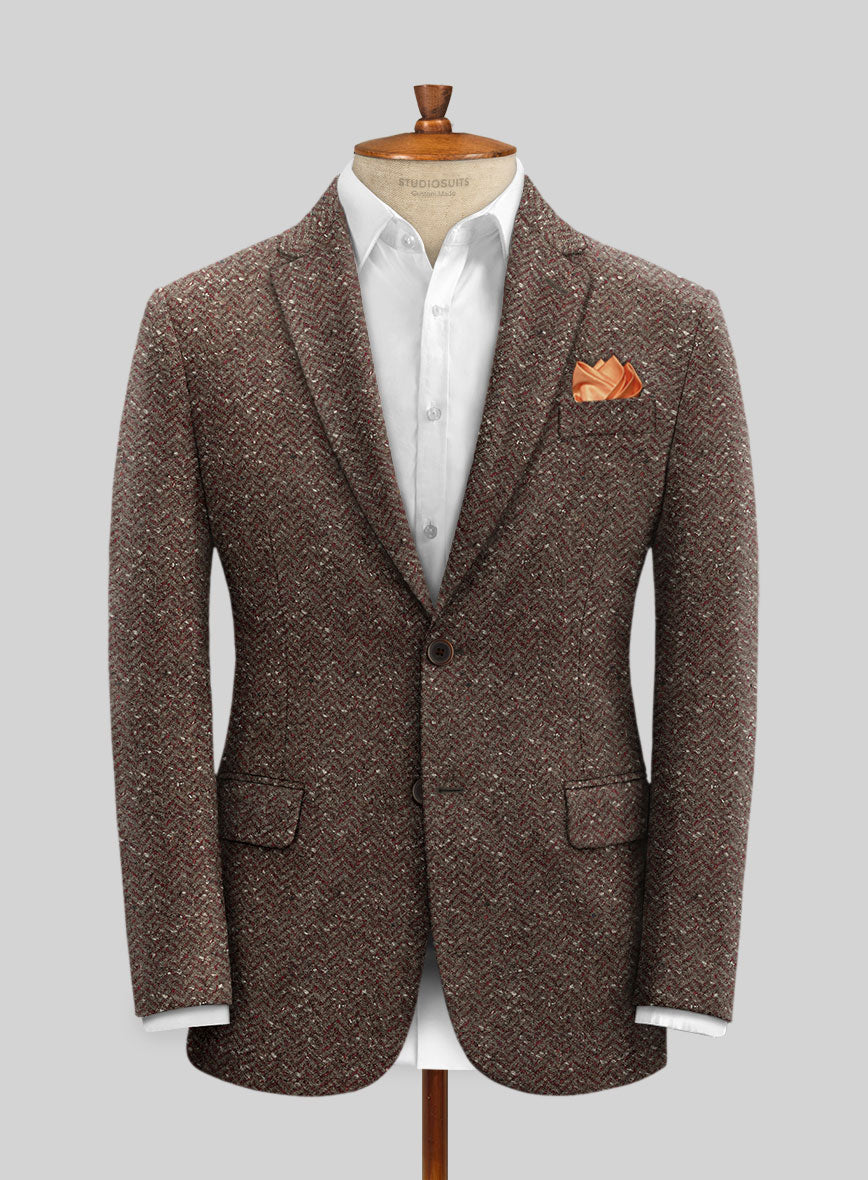 Italian Cosmic Brown Tweed Jacket – StudioSuits