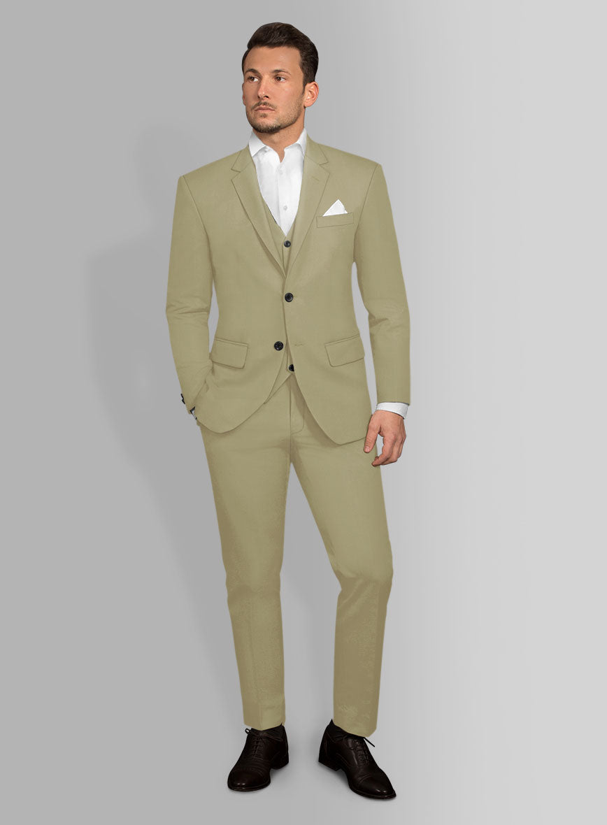Italian Dark Tan Cotton Stretch Suit – StudioSuits