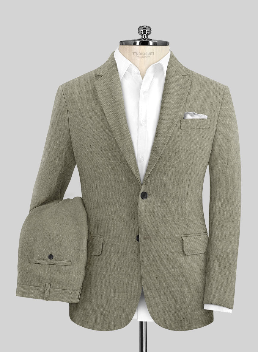 Italian Muted Green Linen Suit – StudioSuits