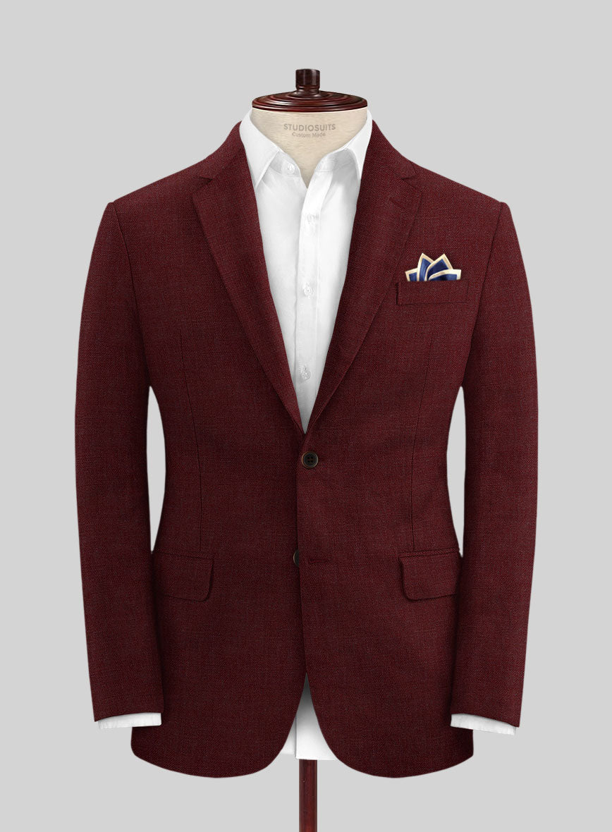 Italian Prato Maroon Linen Suit – StudioSuits