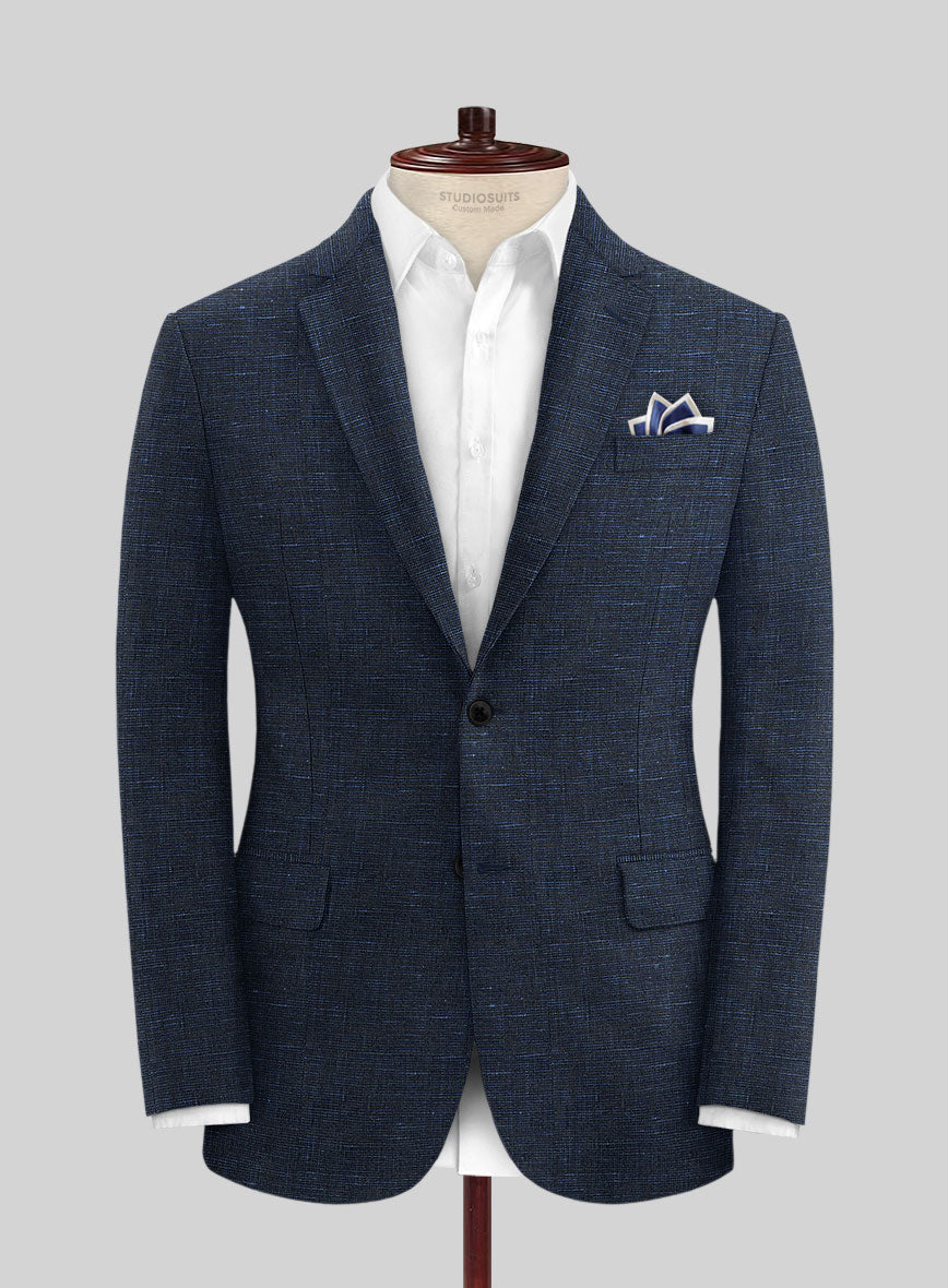 Italian Prato Blue Chambray Linen Jacket – StudioSuits