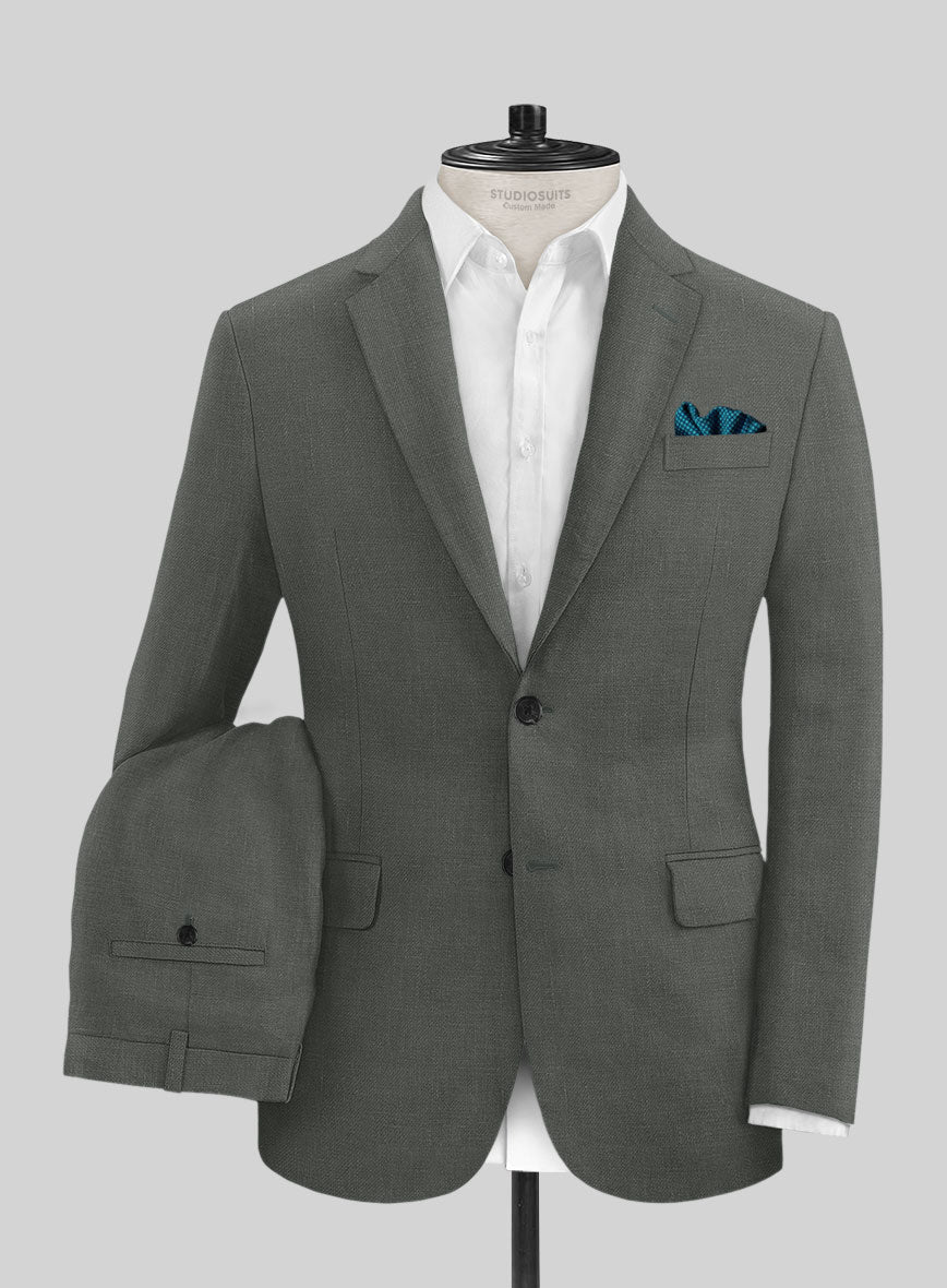 Italian Prato Gray Linen Suit – StudioSuits