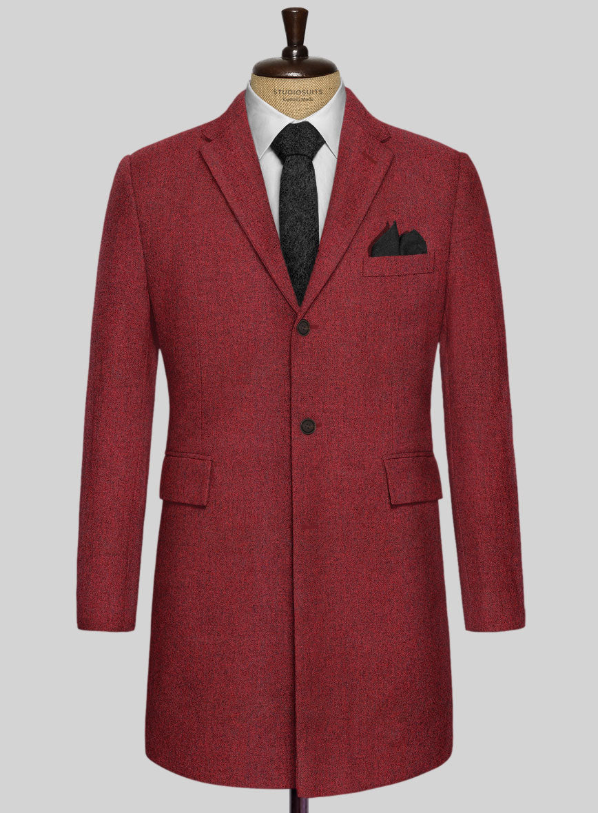 Melange Titan Red Tweed Overcoat – StudioSuits