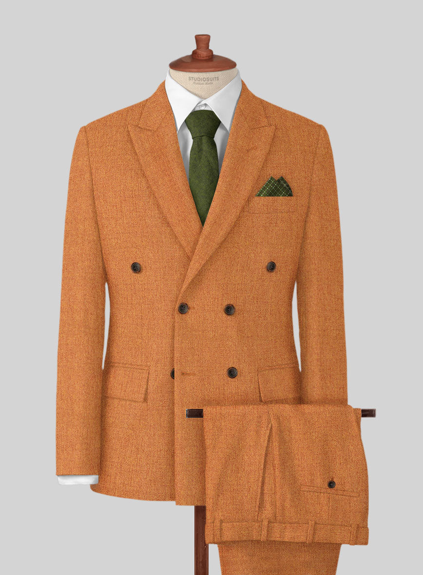 Naples Cocktail Orange Tweed Double Breasted Suit – StudioSuits