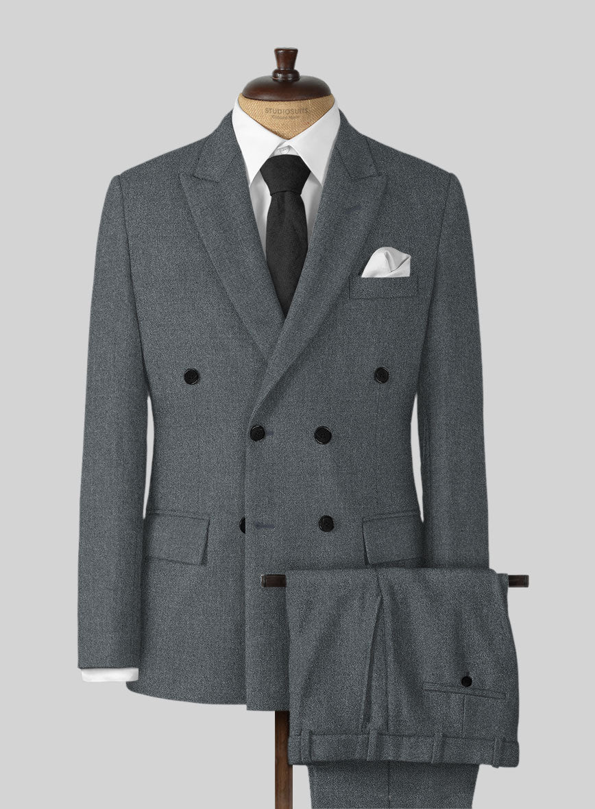 Naples Gray Tweed Double Breasted Suit – StudioSuits