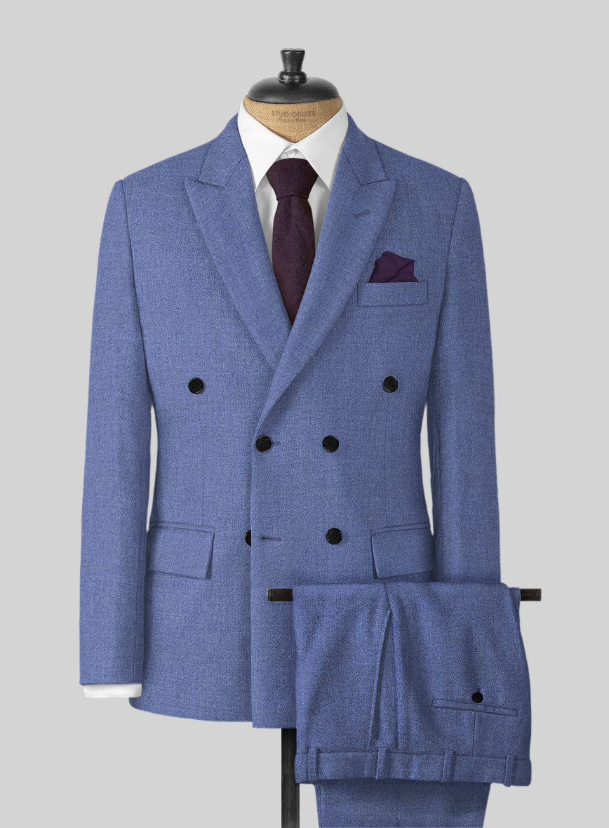 Naples Paris Blue Tweed Double Breasted Suit – StudioSuits