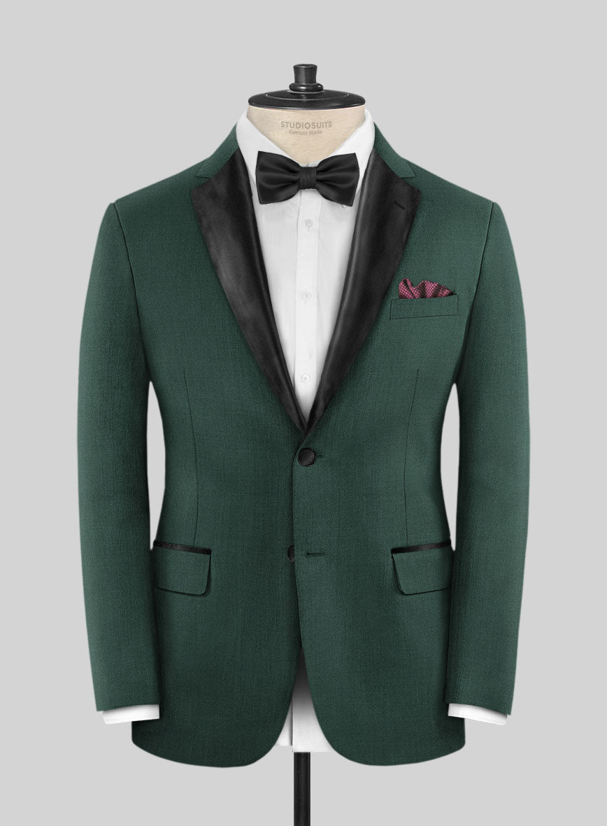 Napolean Jungle Green Wool Tuxedo Suit – StudioSuits