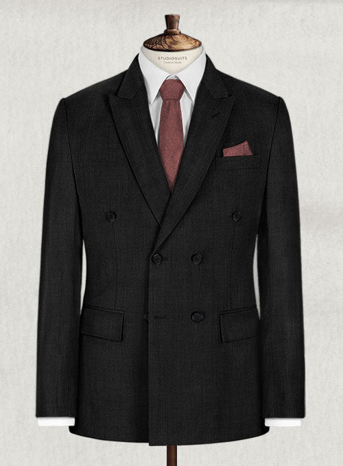 Napolean Stone Black Wool Jacket – StudioSuits