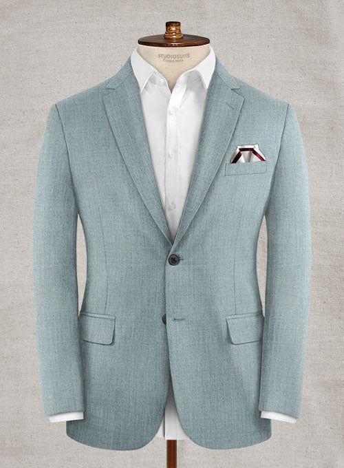 Napolean Stretch Gray Blue Wool Jacket – StudioSuits