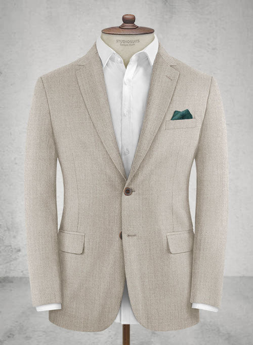 Napolean Stretch Pale Brown Wool Jacket – StudioSuits