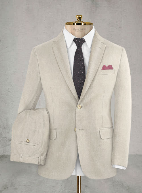 Napolean Muted Beige Wool Suit – StudioSuits