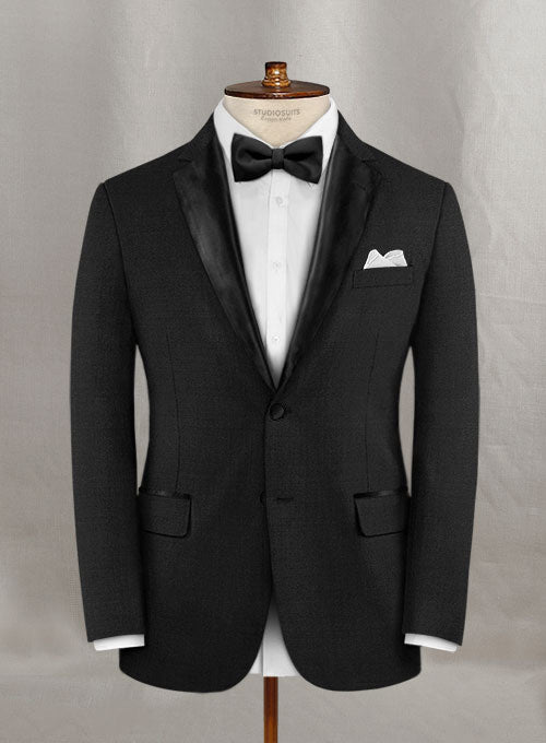Napolean Stretch Black Wool Tuxedo Jacket – StudioSuits