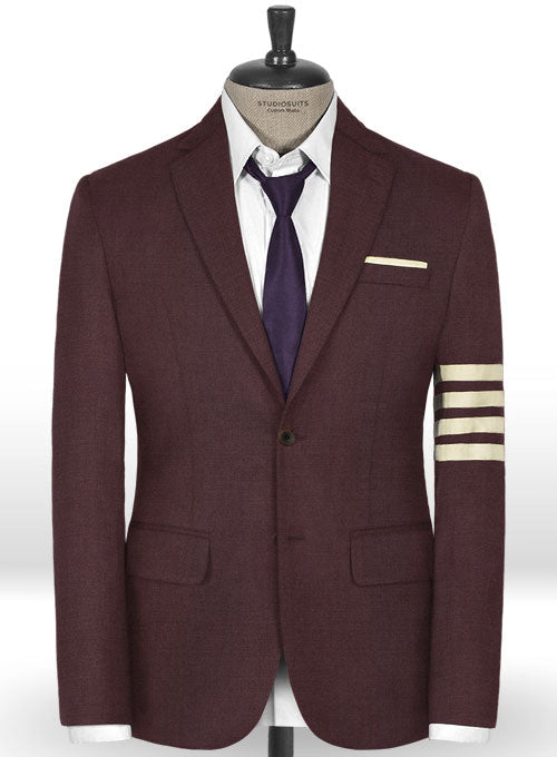 Napolean Wine Wool Ivory Bar Jacket – StudioSuits