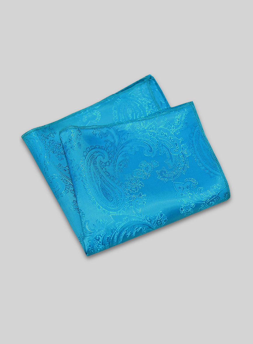 Paisley Cyan Blue Satin Tie – StudioSuits