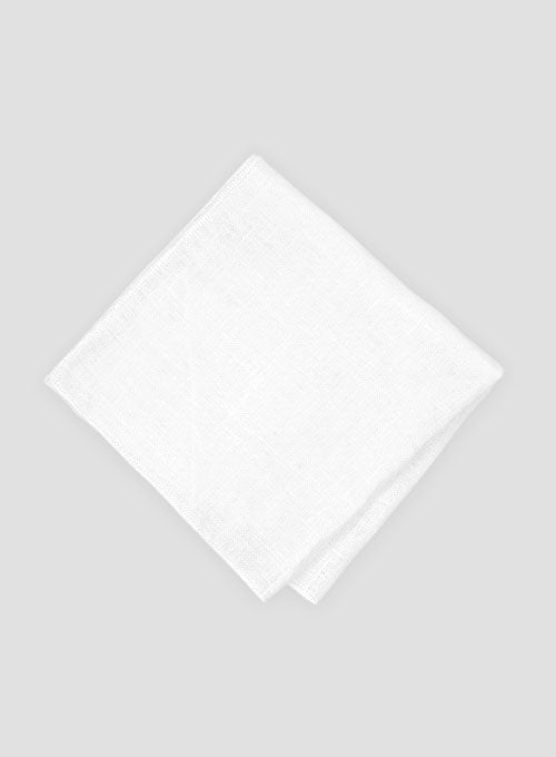 Linen White Pocket Square – StudioSuits