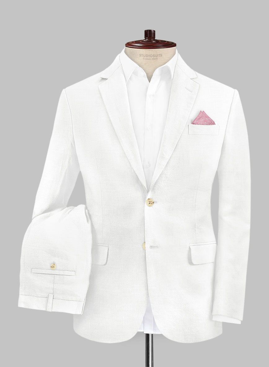 Pure White Linen Suit – StudioSuits