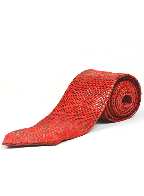 Shiny Red Python Leather Tie – StudioSuits