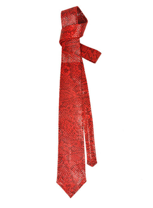 Shiny Red Python Leather Tie – StudioSuits