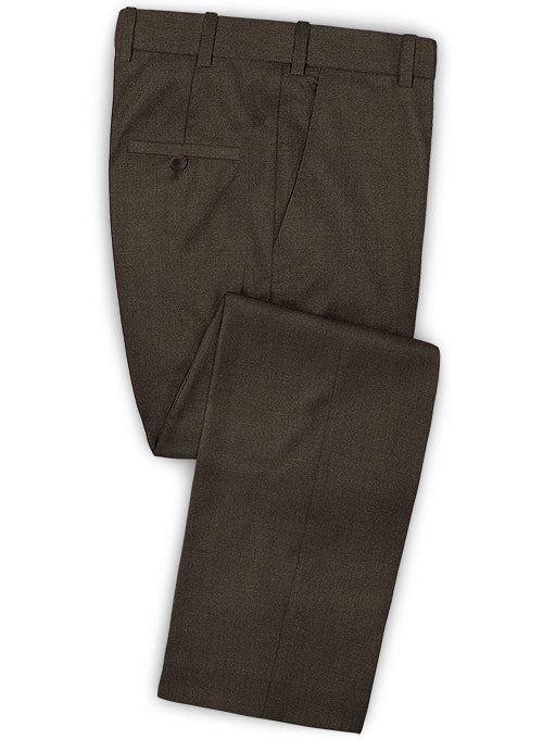 Scabal Dark Brown Wool Pants – StudioSuits