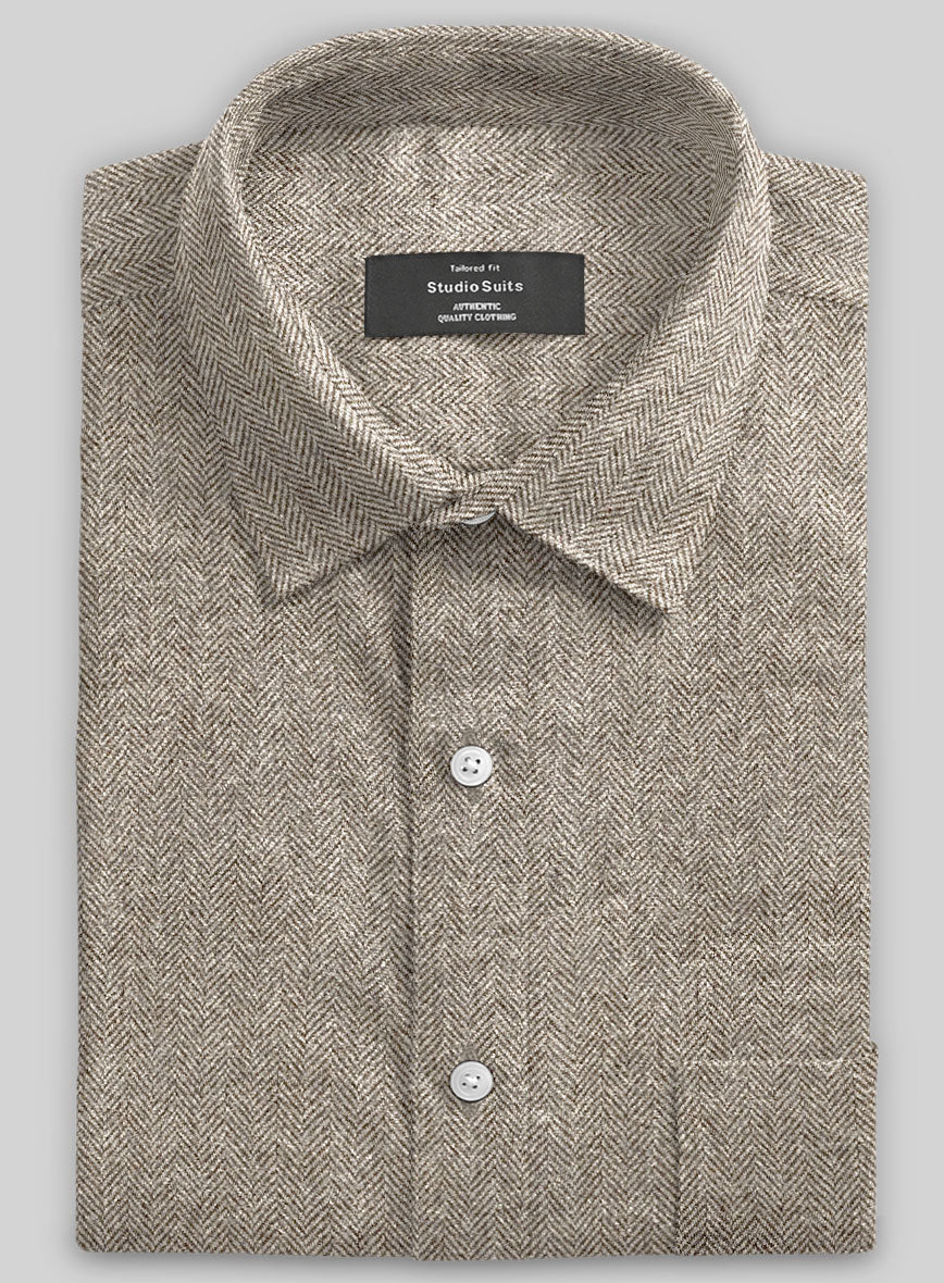 Vintage Herringbone Brown Tweed Shirt – StudioSuits
