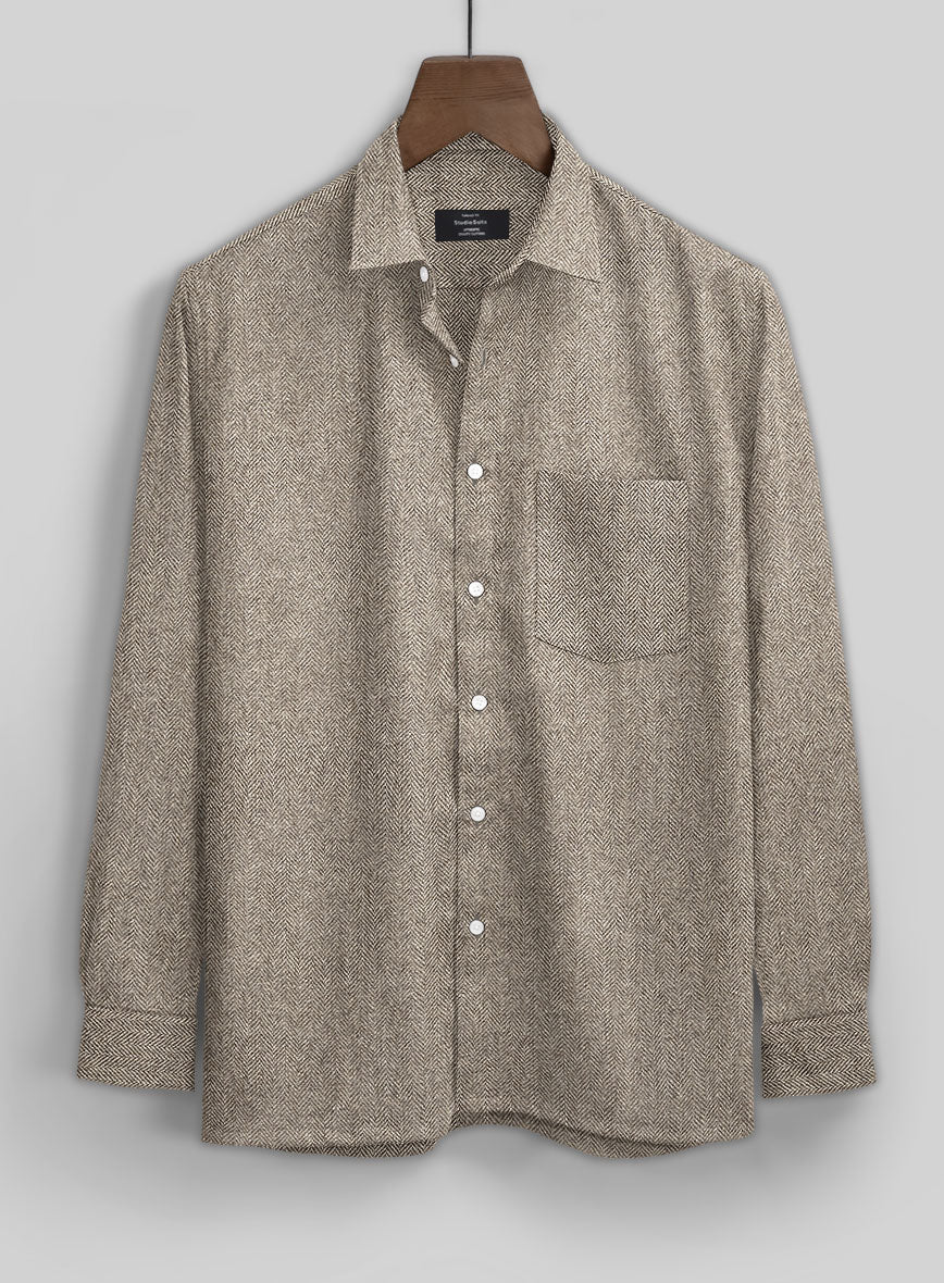 Vintage Herringbone Brown Tweed Shirt – StudioSuits