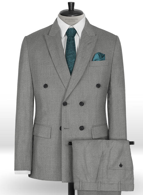 Worsted Mid Charcoal Wool Suit – StudioSuits