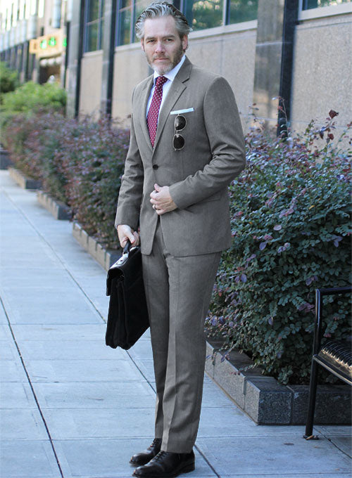 Worsted Mid Charcoal Wool Suit – StudioSuits