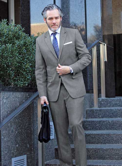Worsted Mid Charcoal Wool Suit – StudioSuits